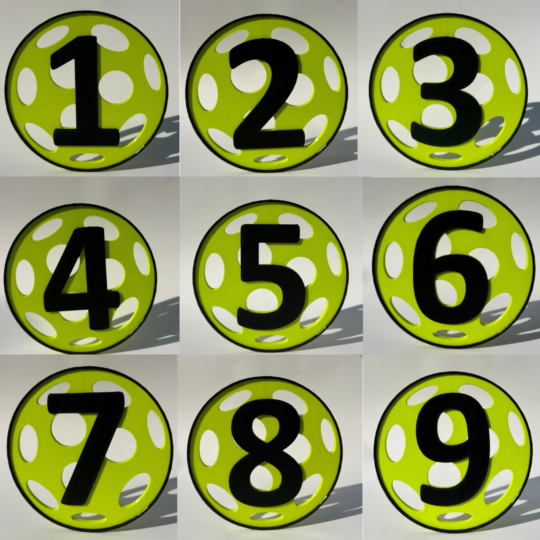 Pickleball Court Numbers - 6'' & 11'', Quick Connect, Unique, Facility ...